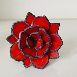 Vintage | Accents | Vintage 3d Stained Glass Rose | Poshmark